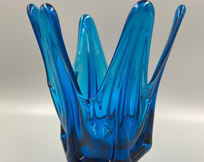 Viking Glass / Vintage Viking Glass Vase / Viking Art Glass Ribbed ...