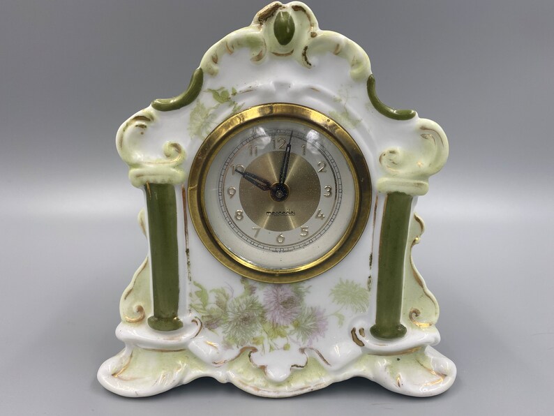 Clock / Vintage Dresden Porcelain Mantel Clock / 1940s - Etsy