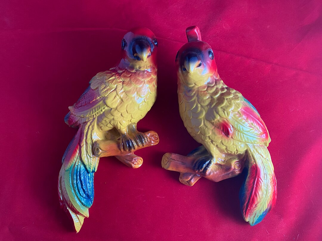 Chalkware / Vintage Wall Art Chalkware / Parrot Bird Wall Hanging / MCM ...