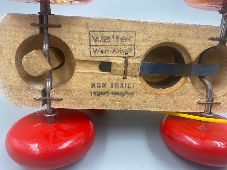 Vintage Walter West Germany Pull Toy Dog Wooden Toy Mid Century Pull ...