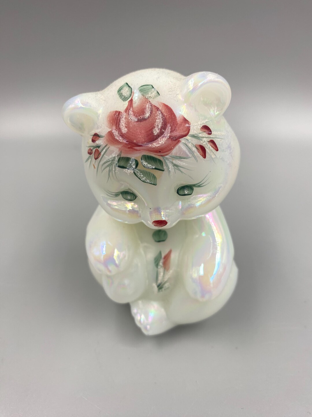 Fenton / Vintage Fenton / Artist Signed Hand Painted Fenton Bear ...