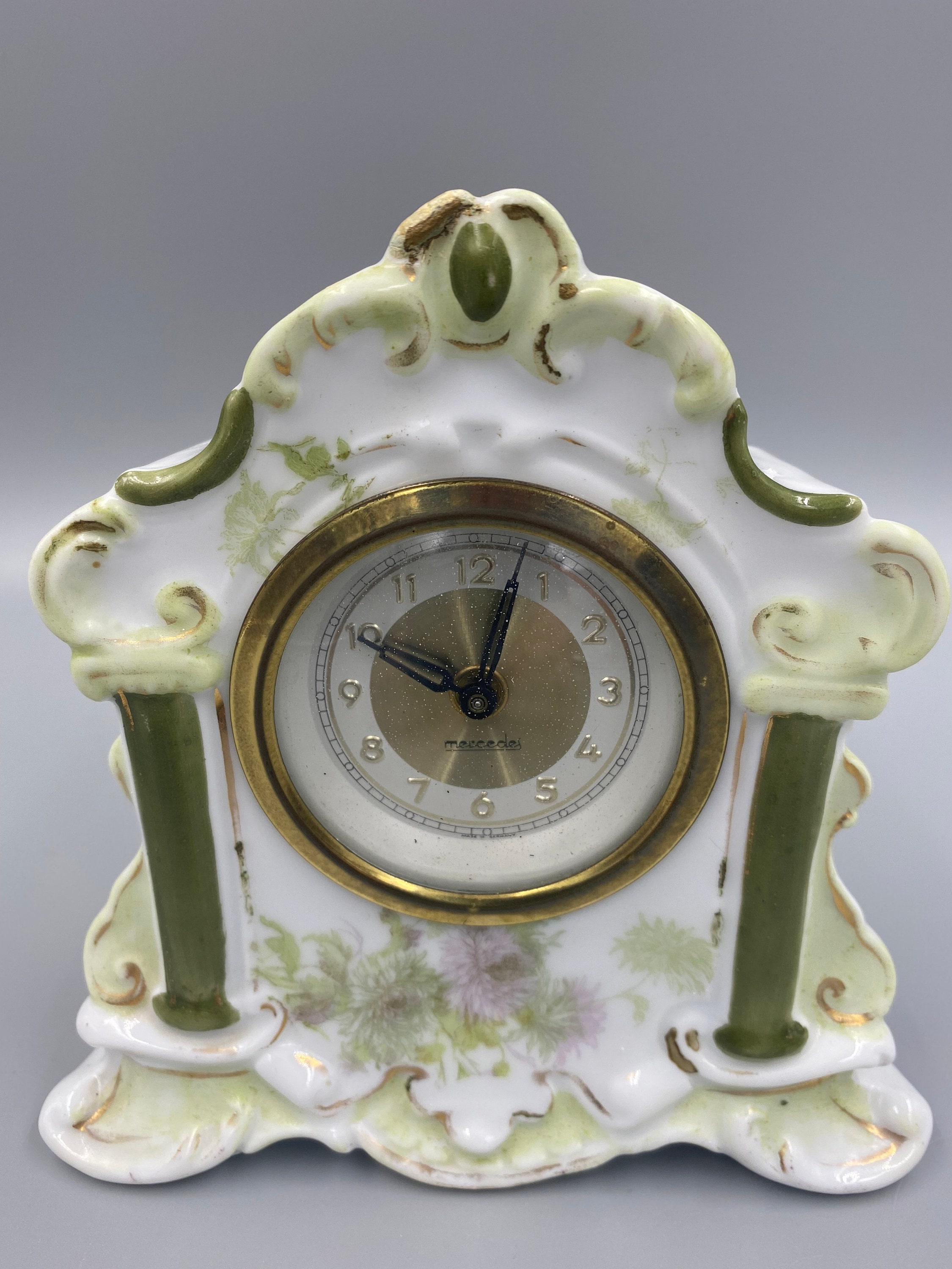 Clock / Vintage Dresden Porcelain Mantel Clock / 1940s - Etsy