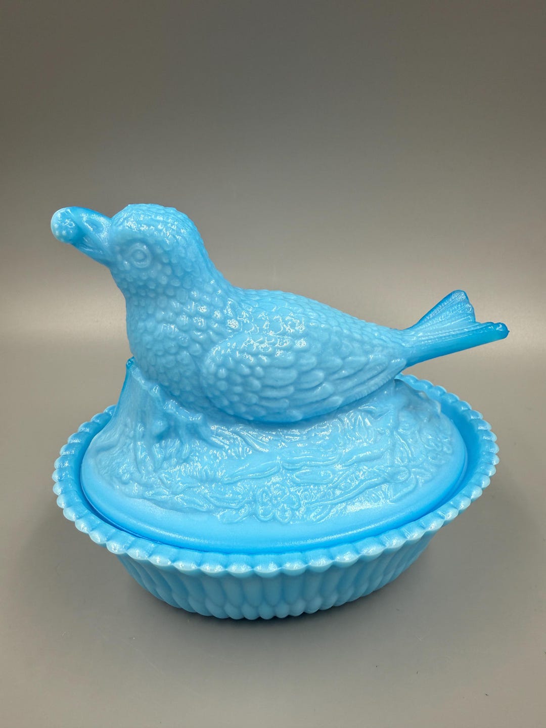 Summit Glass / Vintage Summit Art Glass Robins Egg Blue Bird Candy Dish ...