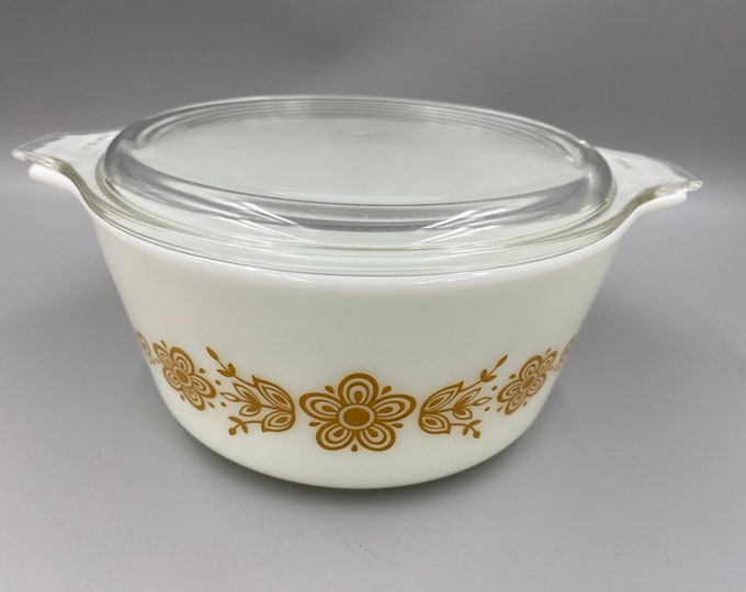 Pyrex / Vintage Pyrex / Pyrex Butterfly Gold 1 1/2 QT With Lid / Pyrex ...