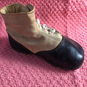 Patent Leather Shoe / Button up Shoe / Leather With White Canvas / 4 ...