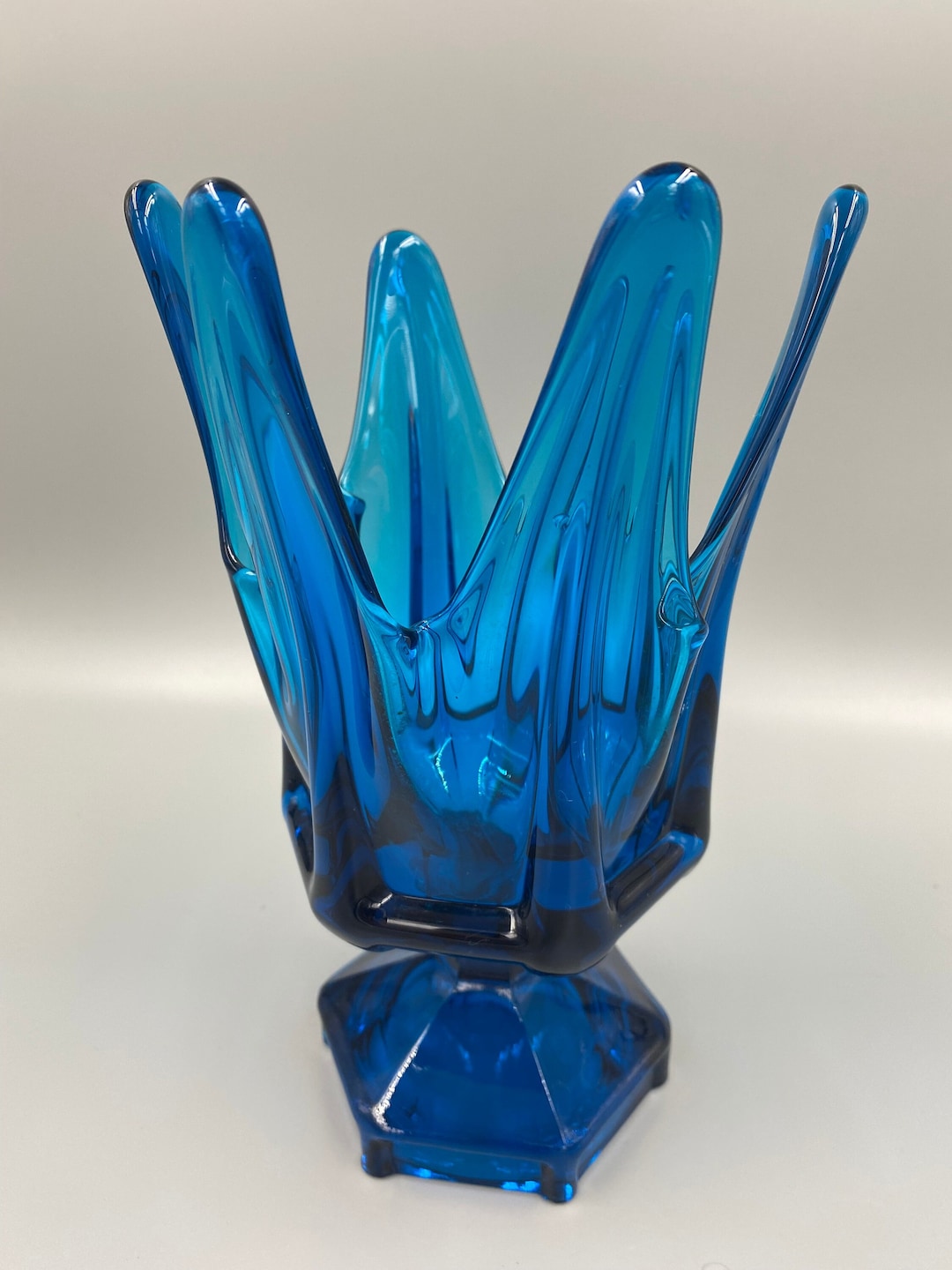 Viking Glass / Vintage Viking Glass Vase / Viking Art Glass Ribbed ...