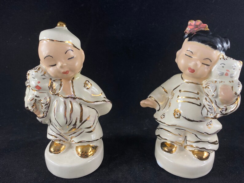 Asian Children Figurines / Vintage Ceramic Chinese Children / - Etsy