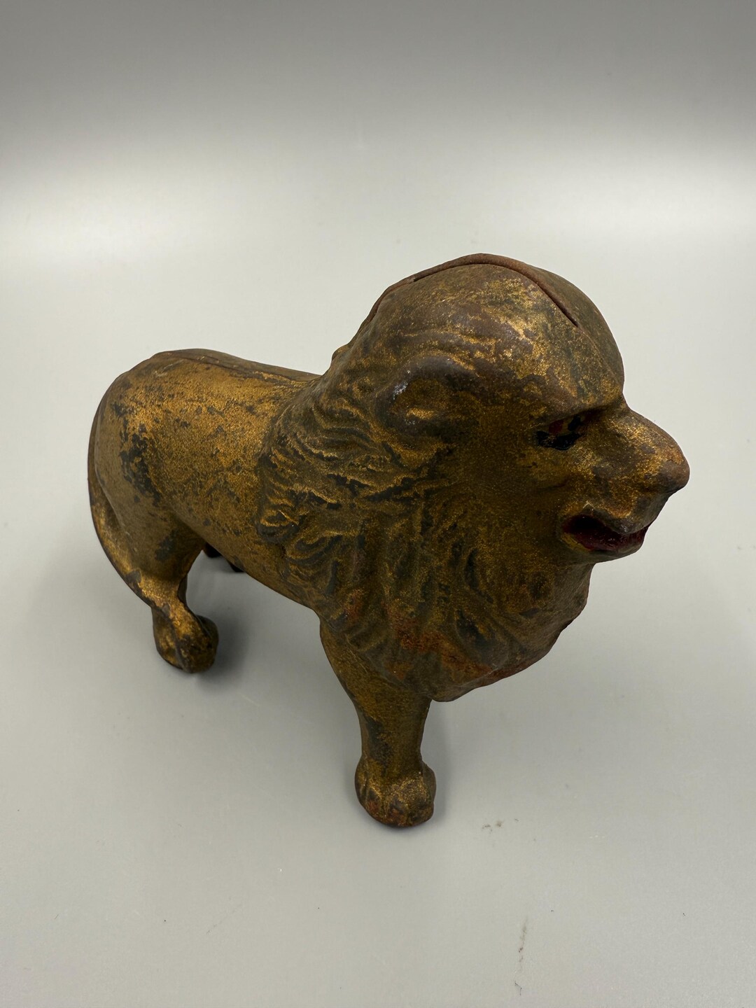 Cast Iron Bank / Vintage Cast Iron Lion Bank / A.C. Williams / Lion ...