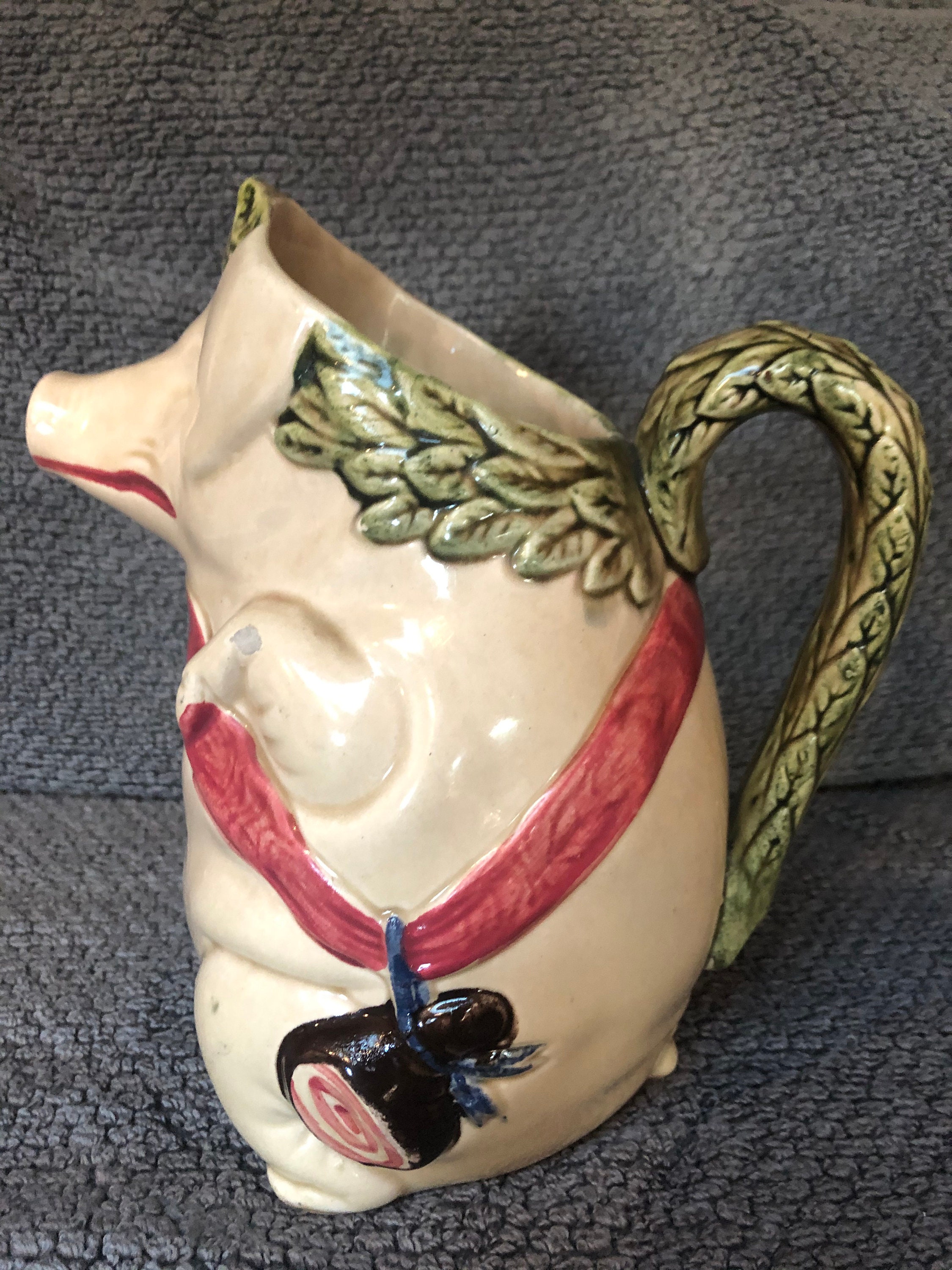 Majolica Pottery / Figural / Pig Pitcher / Milk Pitcher / | Etsy