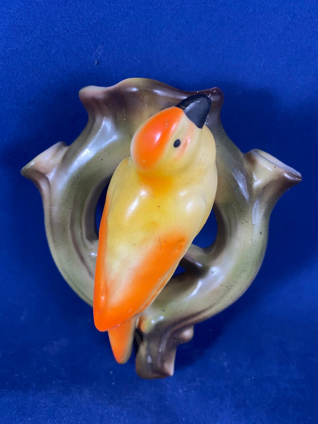 Czech Wall Pocket / Vintage Czech Pottery Bird Wall Pocket / Wall Vase ...