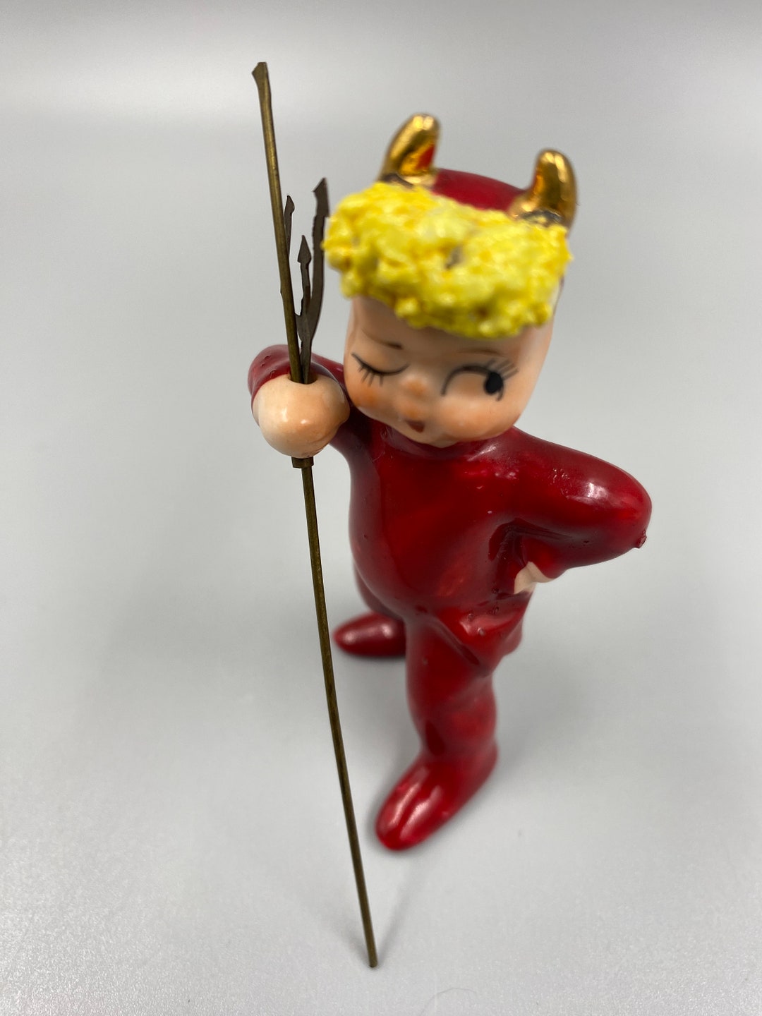 Pixie Elf / Made in Japan Red Elf / Vintage Mini Pixie Devil Elf With ...