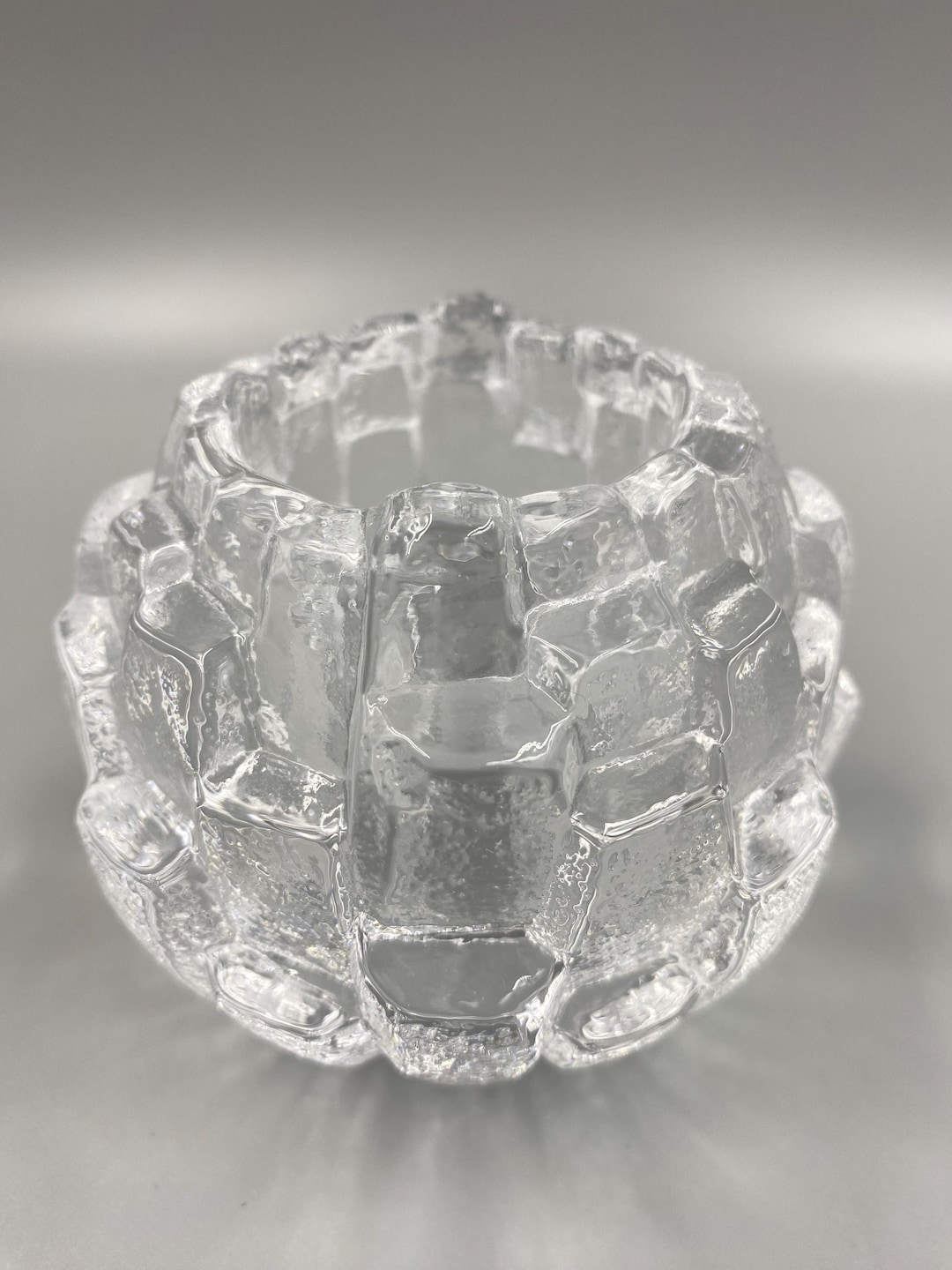 Vintage Kosta Boda Igloo Crystal Candle Holder Scandinavian Art Glass ...