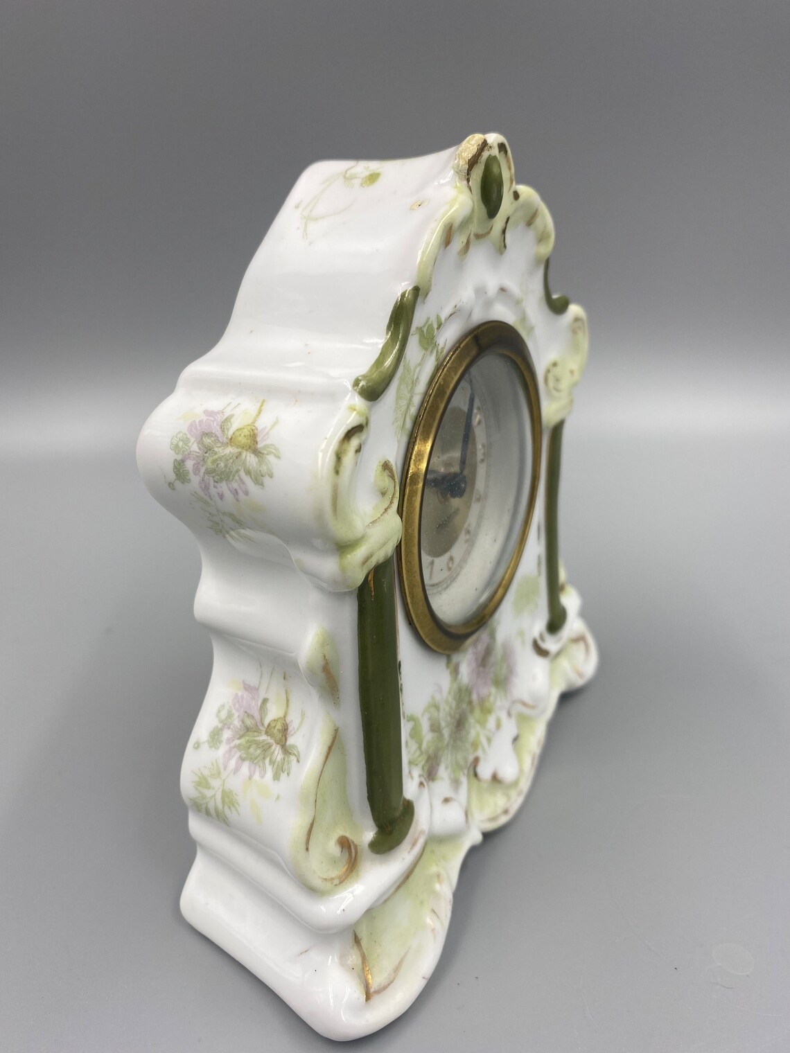 Clock / Vintage Dresden Porcelain Mantel Clock / 1940s - Etsy