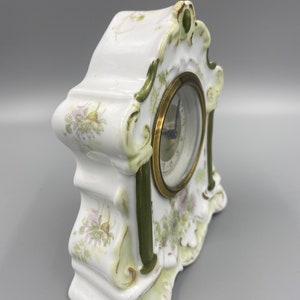 Clock / Vintage Dresden Porcelain Mantel Clock / 1940s Porcelain Made ...