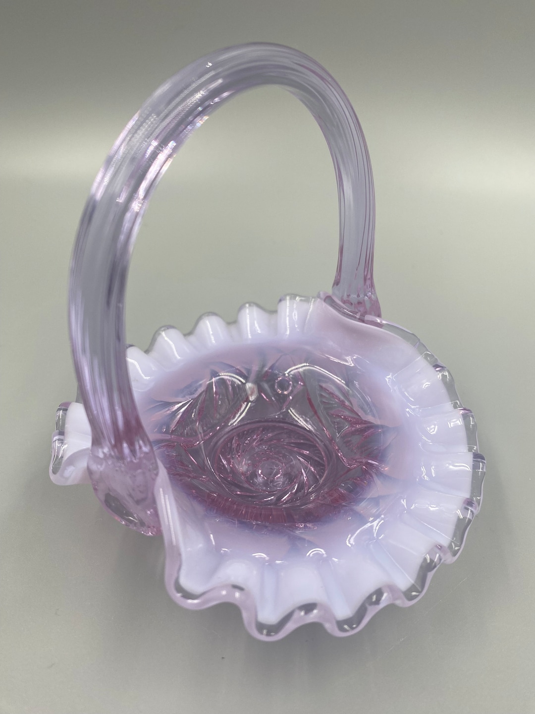 Fenton / Fenton Basket / Vintage Fenton / Fenton Iridescent Pink ...