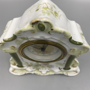 Clock / Vintage Dresden Porcelain Mantel Clock / 1940s Porcelain Made ...