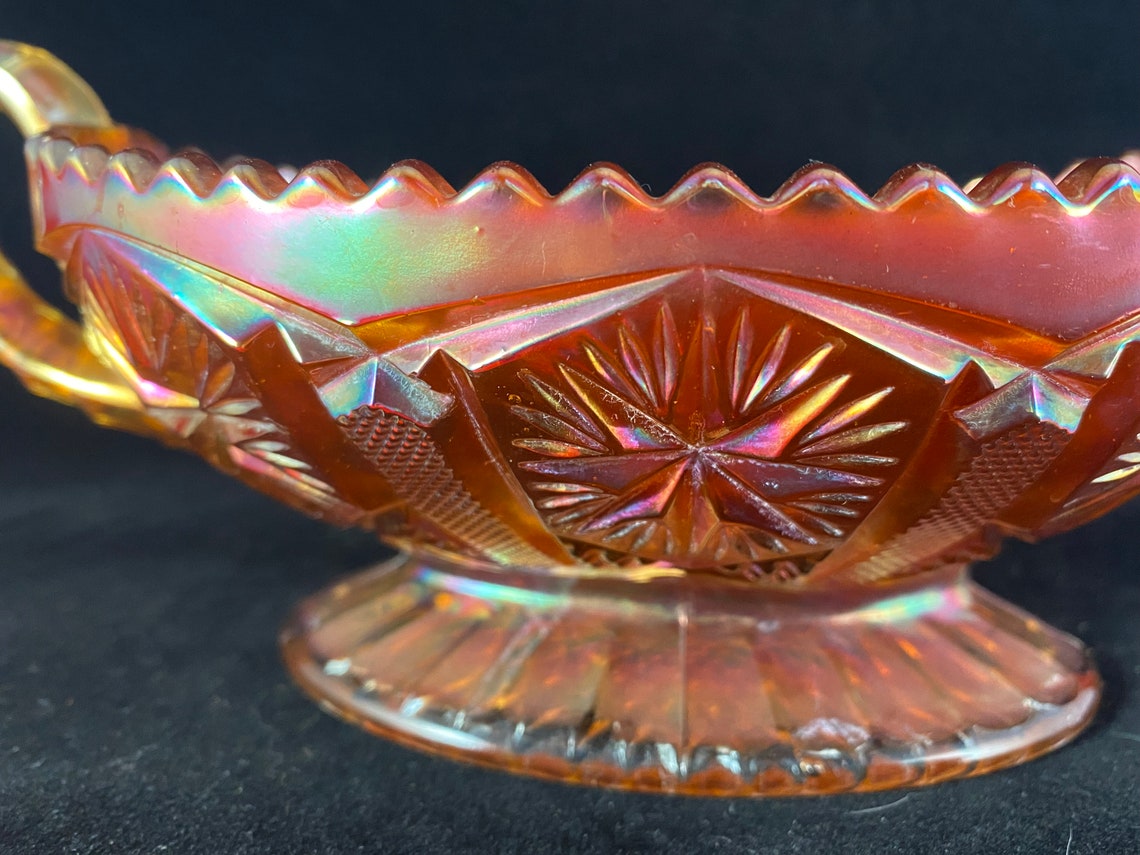 Carnival Glass / Imperial / Vintage Star and File Pattern - Etsy