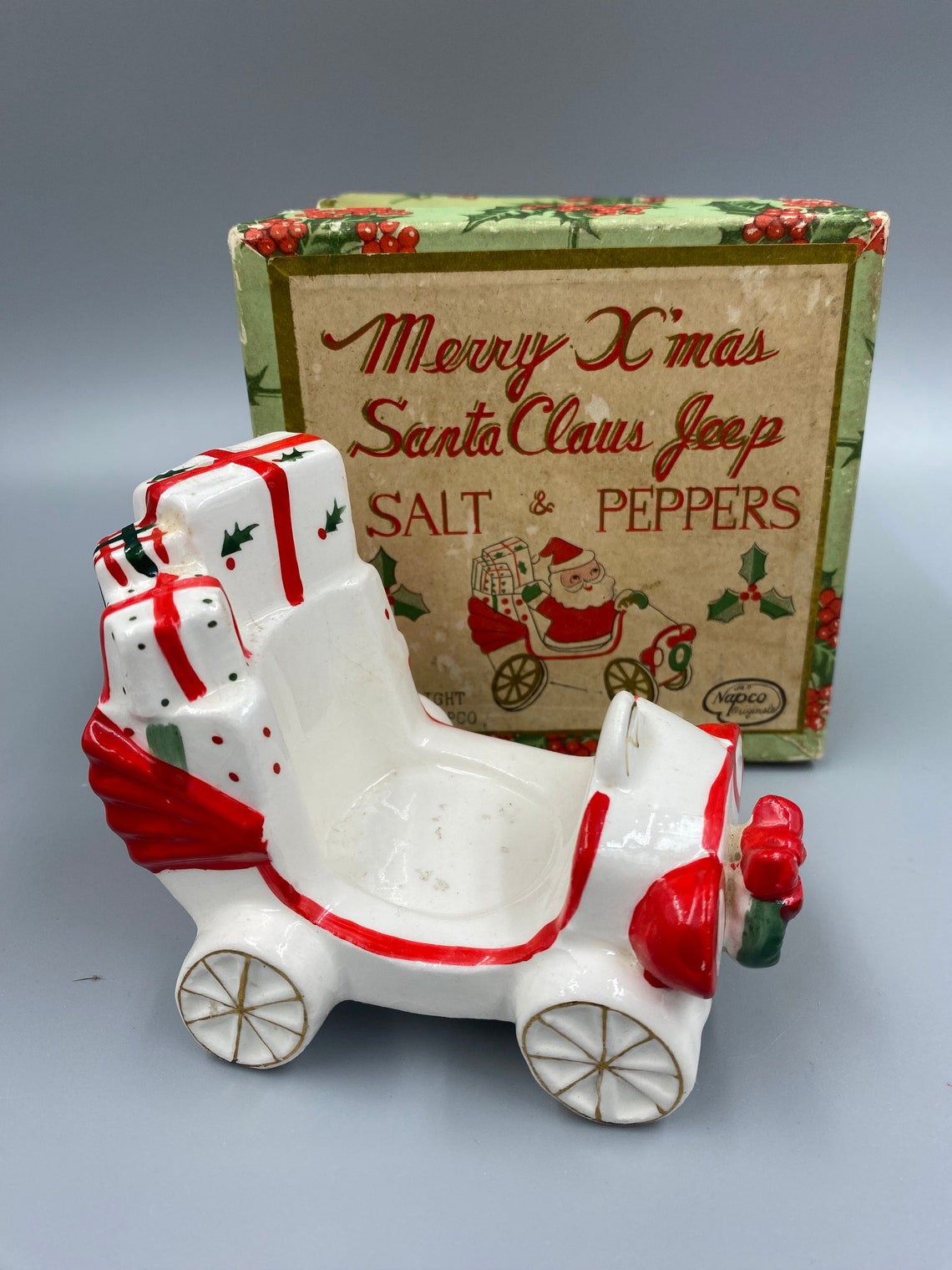 Napco / Vintage Napco / Napco Christmas Santa Claus Jeep Salt - Etsy
