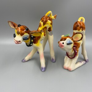 Napco / Vintage Rare Napco Pair Capering Calves / 1950s Pair Cow Calves ...