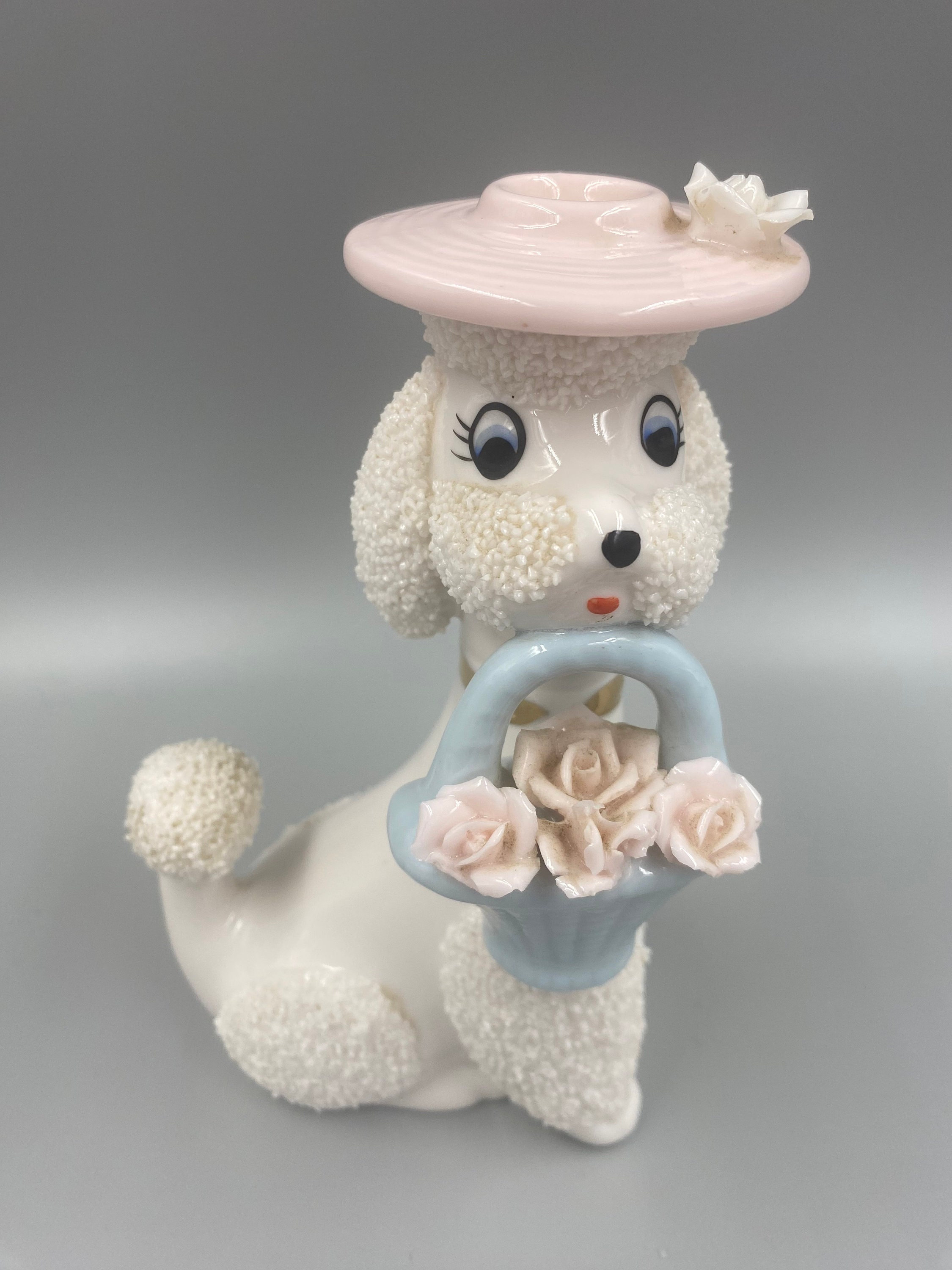 Vintage Pink Poodle Lamp Figurine 1950s Japan Kitsch Dog Perfume Oil ...