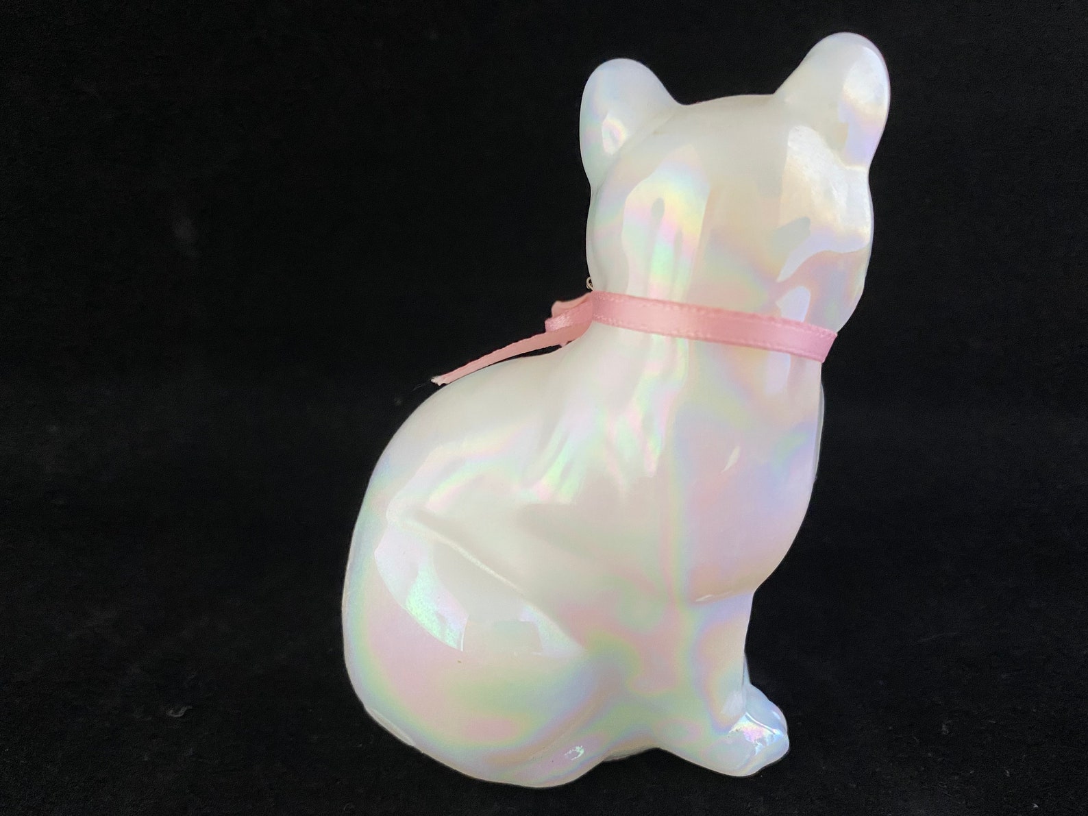 Fenton / Fenton Cat / Fenton Iridescent Cat Figurine / Vintage Signed ...