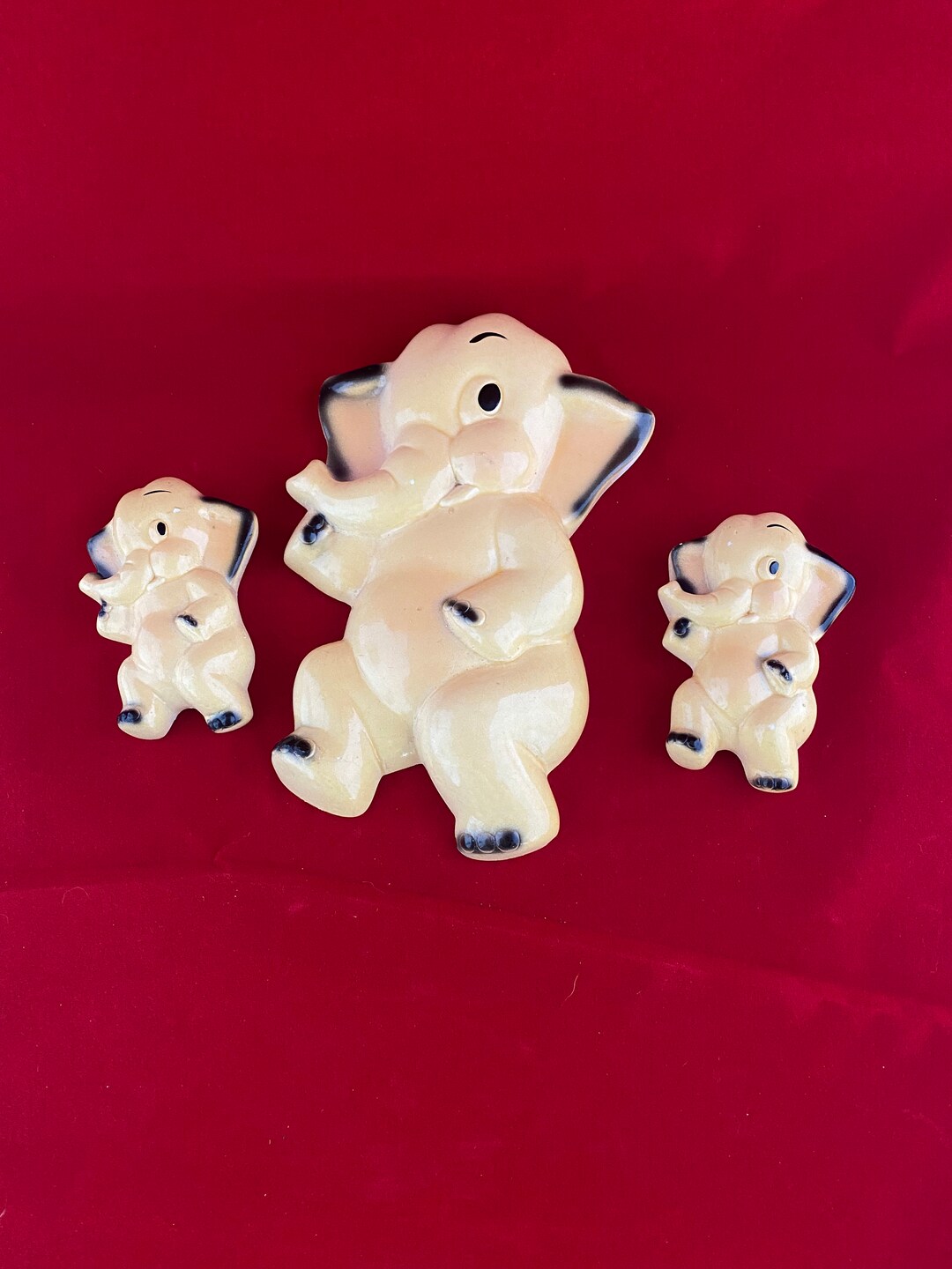 Chalkware / Vintage Wall Art Chalkware / Elephant Family MCM Chalkware ...