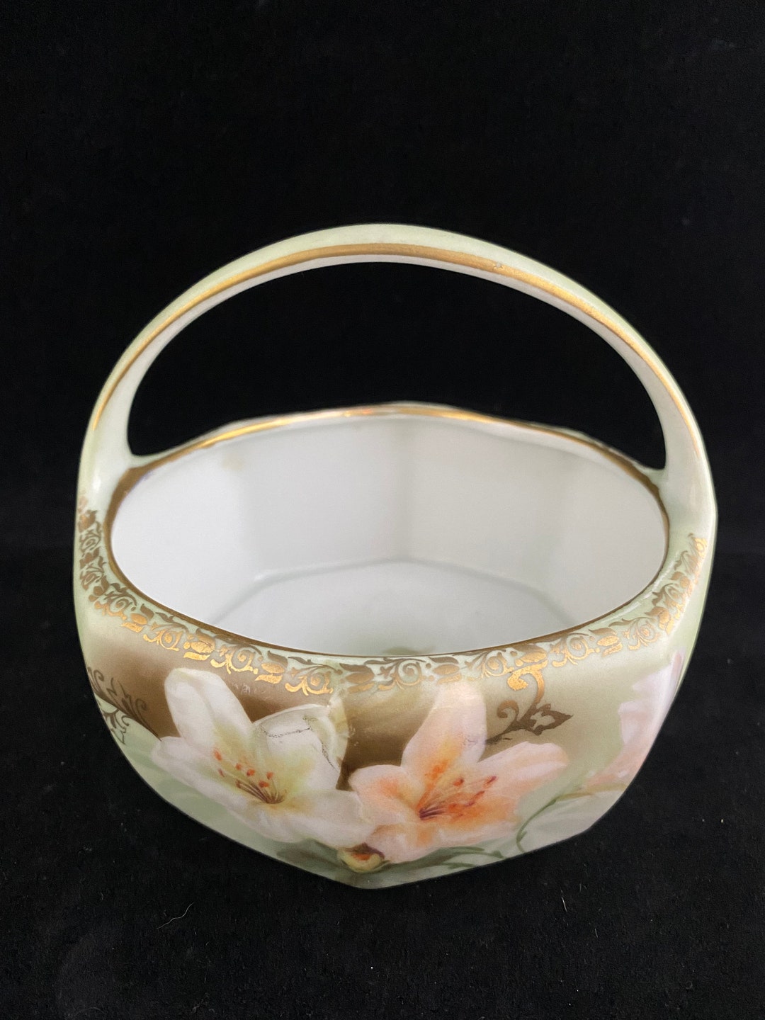 Basket / RS Germany Hand Painted Floral Porcelain Basket / RS Germany ...