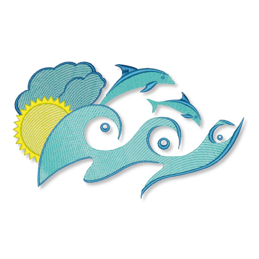 DOLPHINS Machine Embroidery Design 8''7''6''5''4'', Instant Download ...