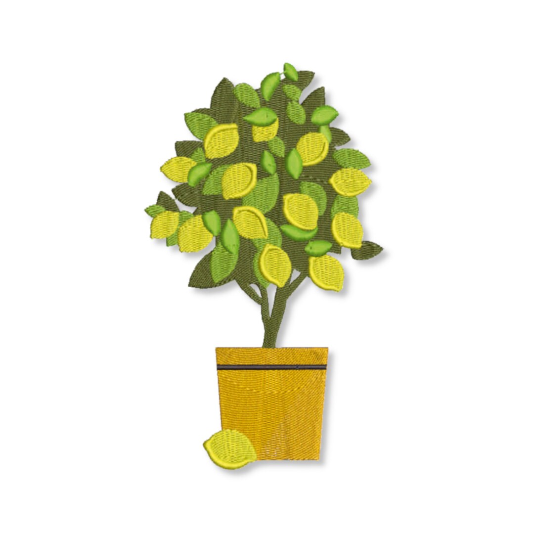 Lemon Tree Machine Embroidery Design Lemon Fruit Embroidery Tropical ...