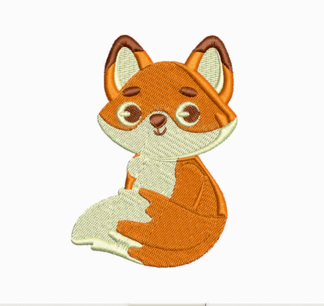 Fox Machine Embroidery Design Baby Fox Embroidery Pattern Cute Fox ...
