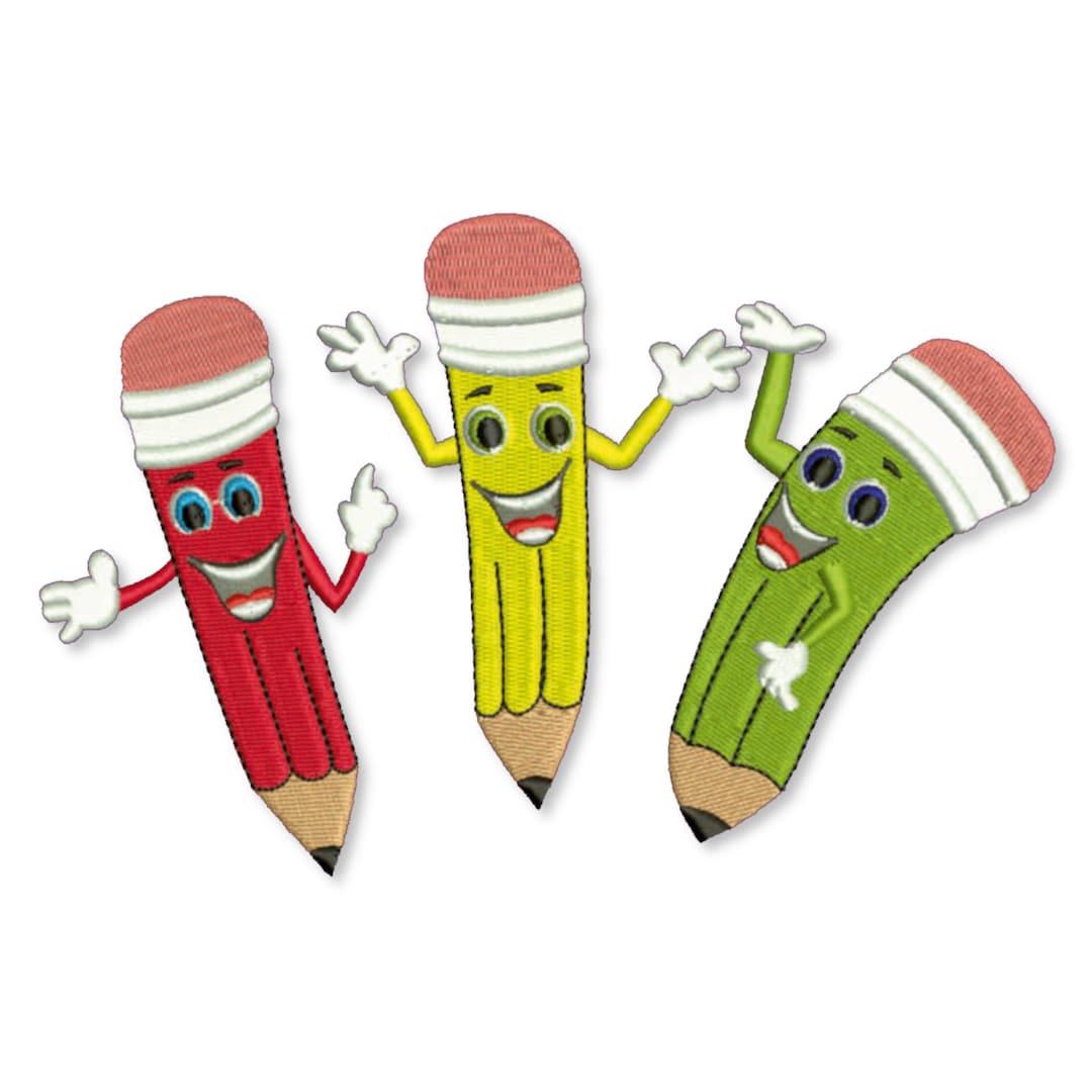 PENCILS Machine Embroidery Designs, Split Pencils Embroidery Design ...