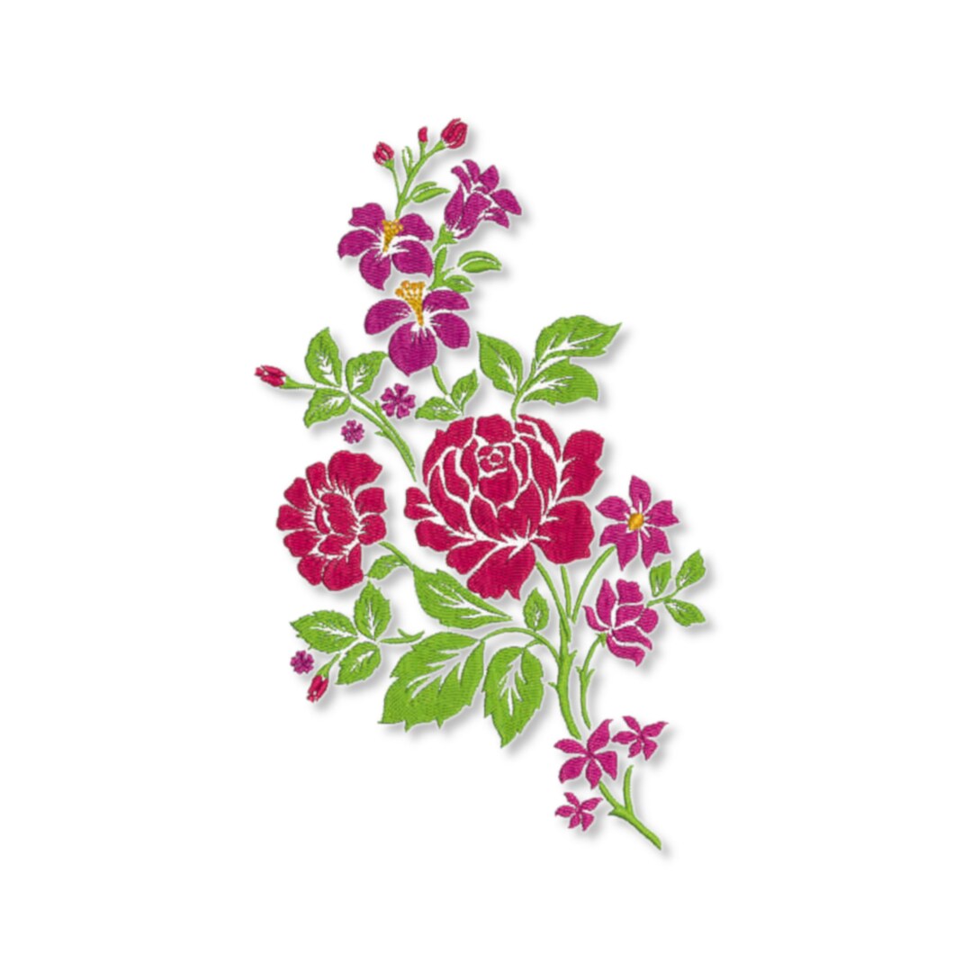 Machine Embroidery Roses Rose Machine Embroidery Design Mallows Flowers ...