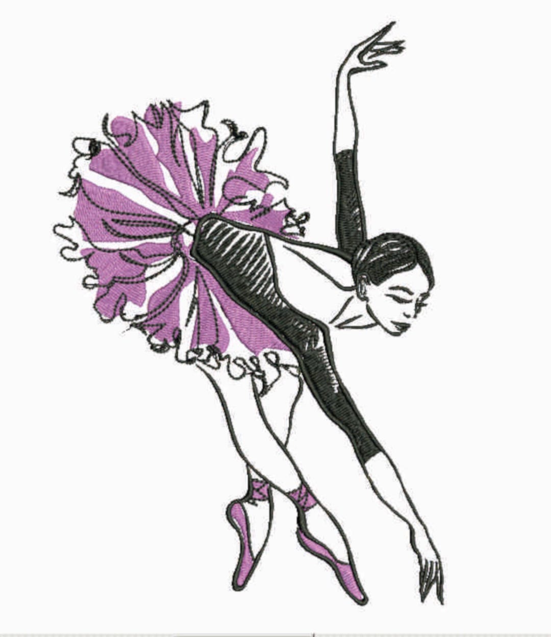 Ballerina Embroidery Design – Ballet Dancer Machine Embroidery ...