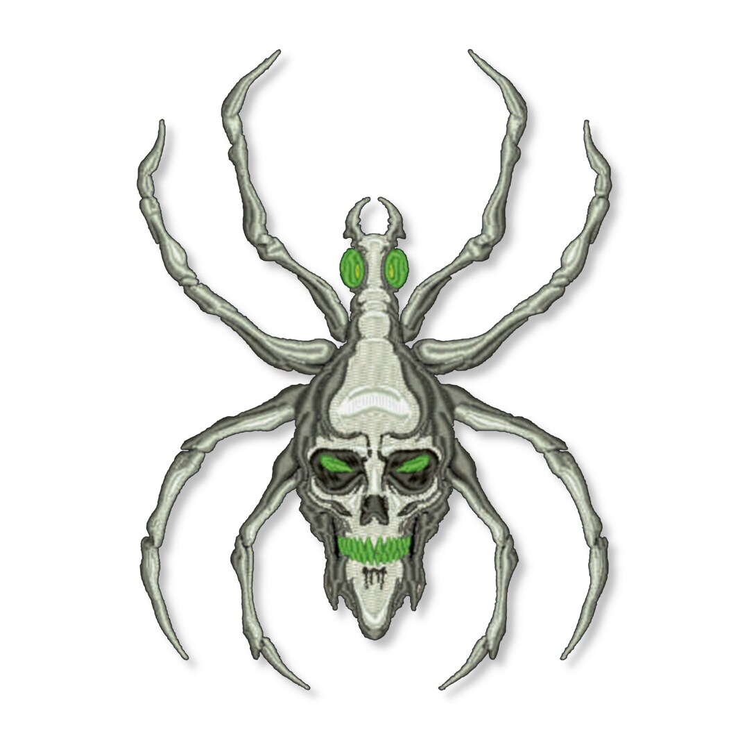 Scull in Form Spider Machine Embroidery Design Skull Cranium Braincase ...