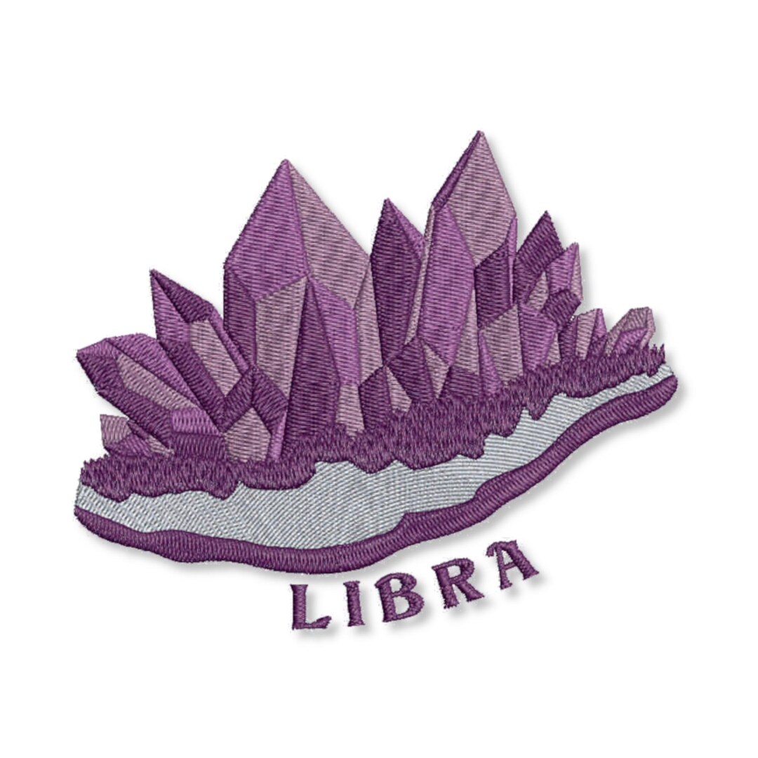 Amethyst Embroidery Design Amethyst Crystals Libra Constellation Zodiac ...