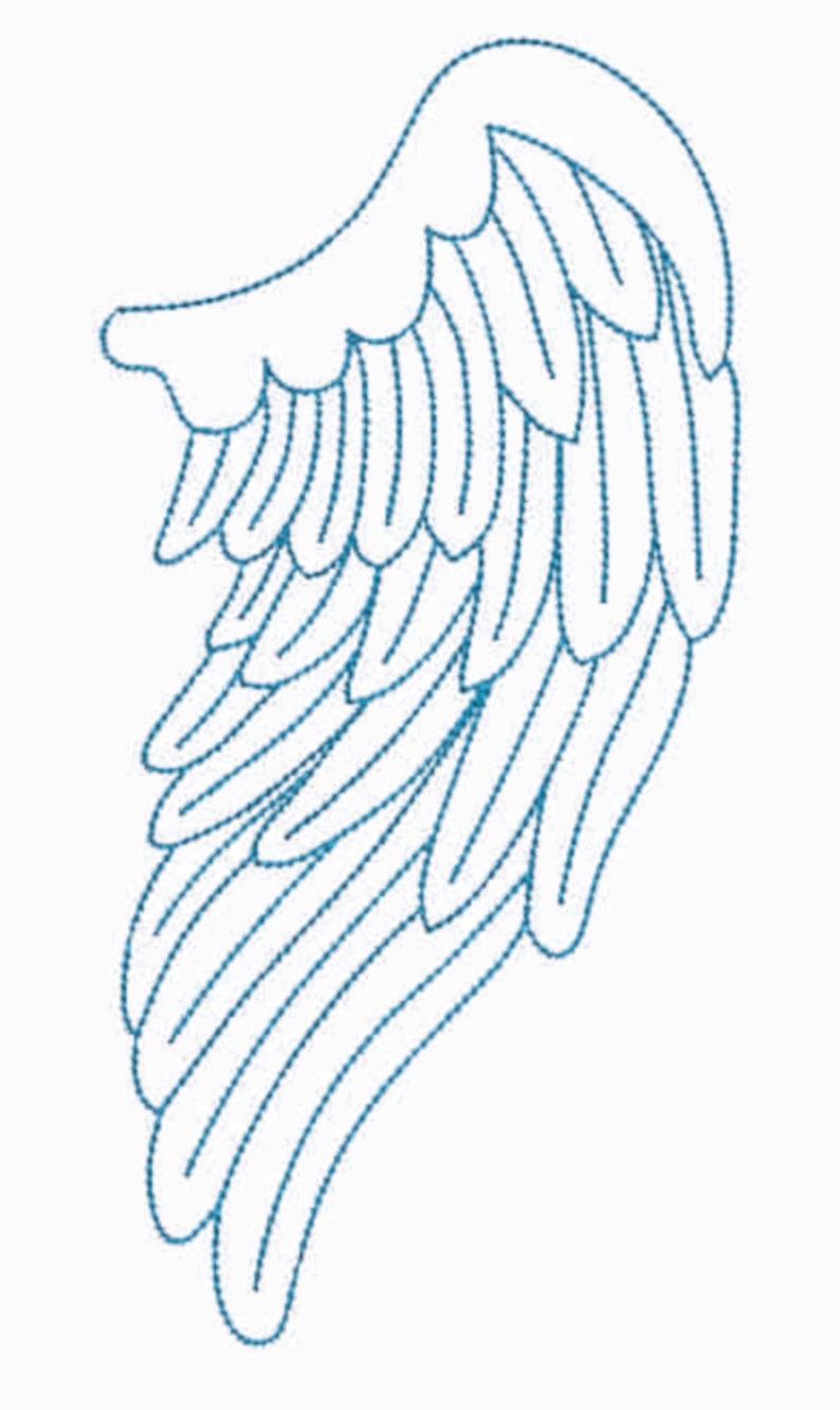 WINGS Separate Designs RIGNT&LEFT Machine Embroidery Design, Modern ...