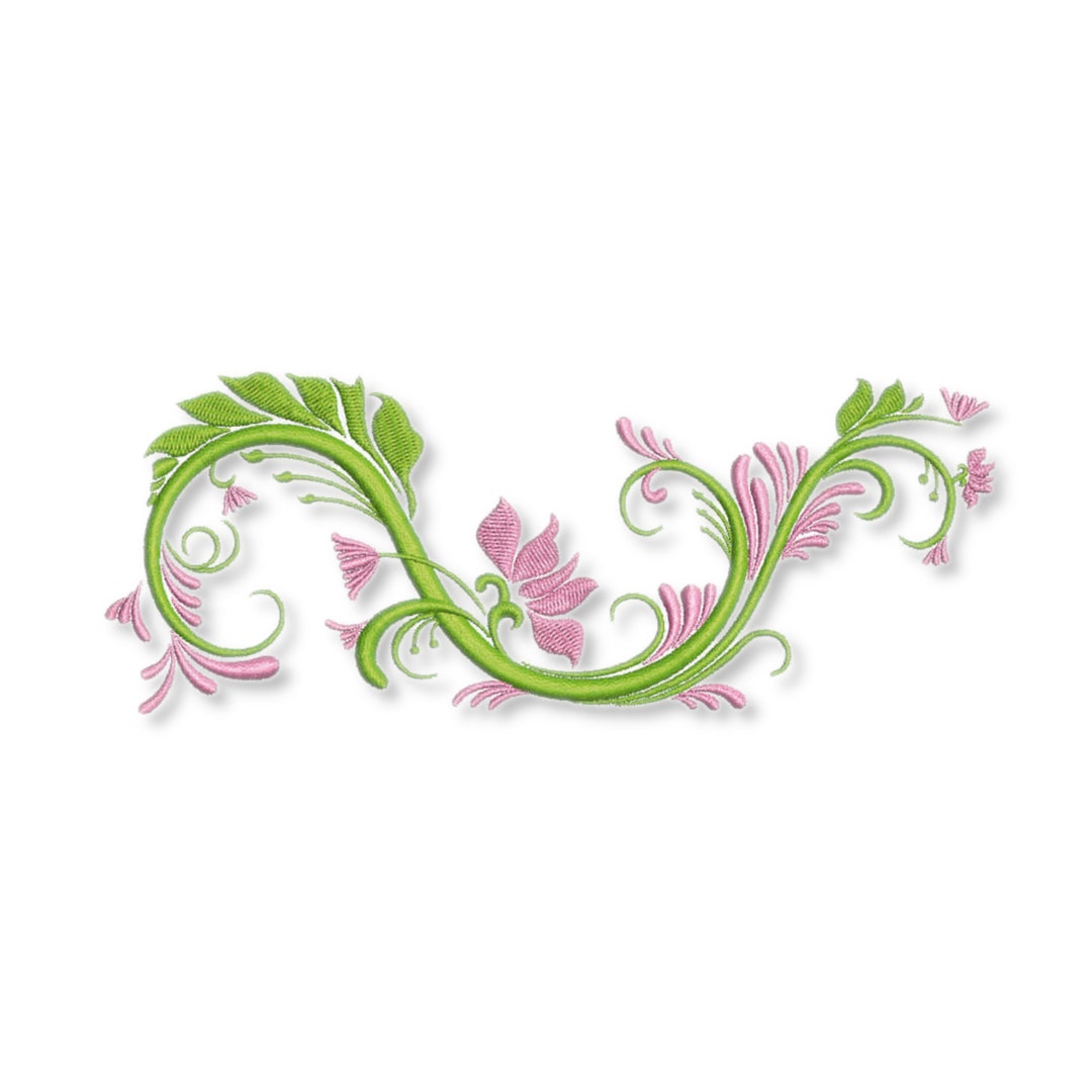 Floral Border Embroidery Design Flower Circle Embroidery Design Floral ...