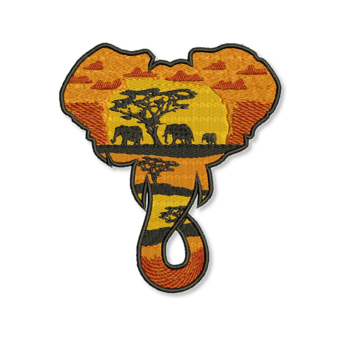 Elephant Machine Embroidery Designs African Landscape Embroidery ...