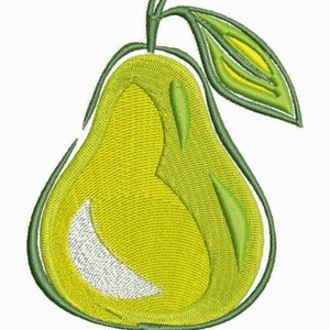 Pear Fruits Embroidery Designs Machine Embroidery Pear for Tea Towels ...