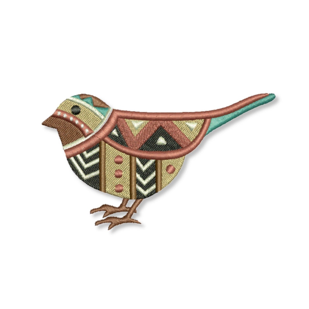 Boho Sparrow Embroidery Pattern Designs Geometric Bird - Etsy