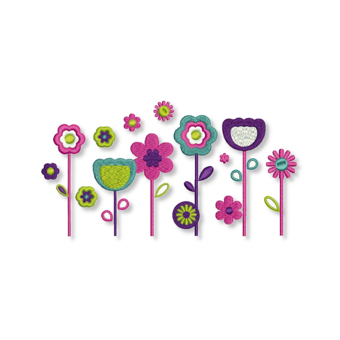 Wildflower Machine Embroidery Designs Floral Meadow Embroidery Pattern ...