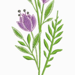 Tulip Machine Embroidery Designs, Tulips Embroidery Pattern, Rose Tulip ...