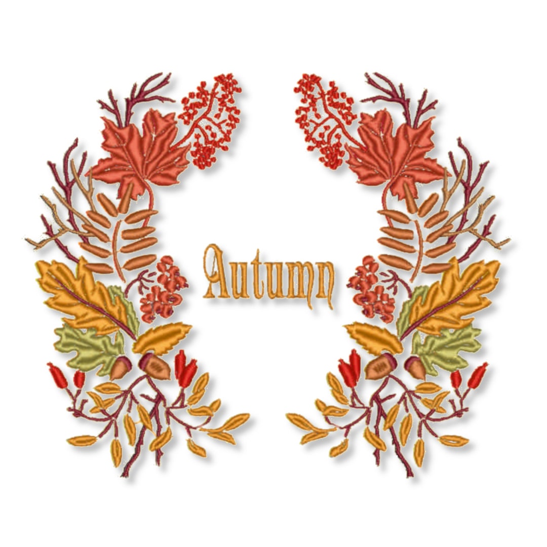Autumn Border Machine Embroidery Leaf Frame Fall Frame Designs Acorn ...
