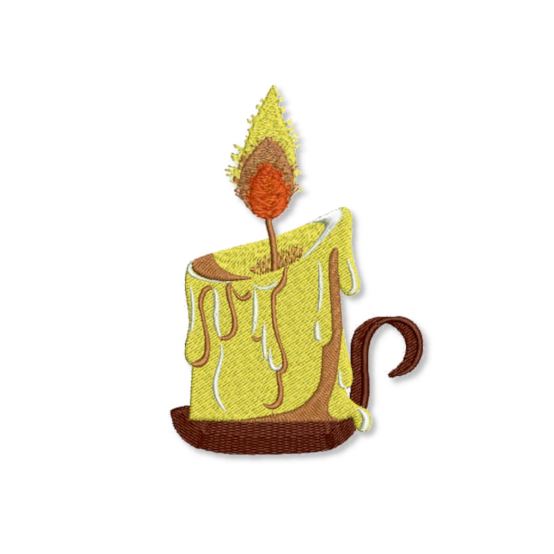 Candlelight Machine Embroidery Thanksgiving Candle Embroidery Design ...