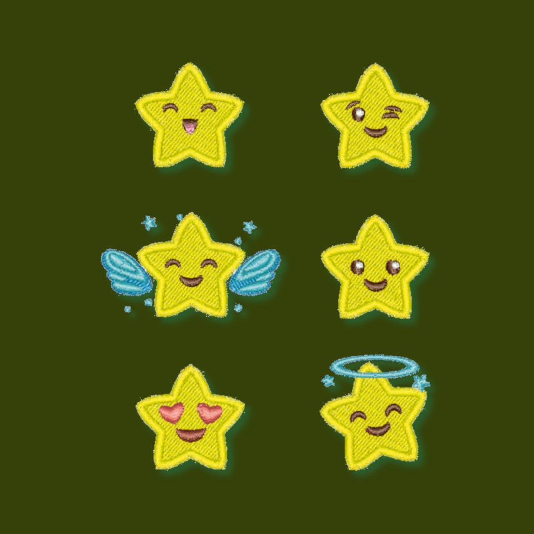 Stars Embroidery Designs, Machine Embroidery Star Designs, Moon and ...