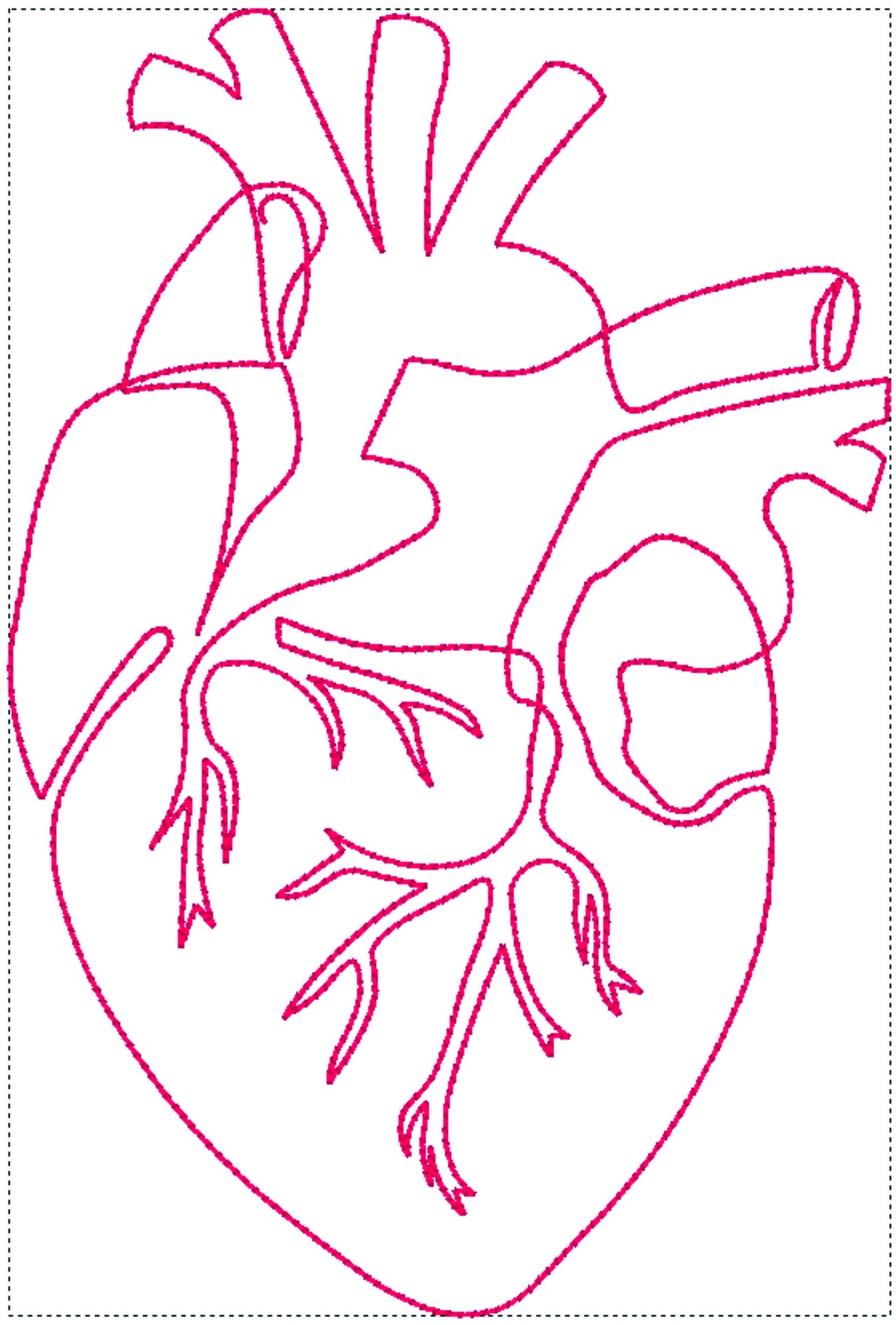 ANATOMICAL HEART Machine Embroidery Design 7'6'5'4'2.5' Medical Heart ...
