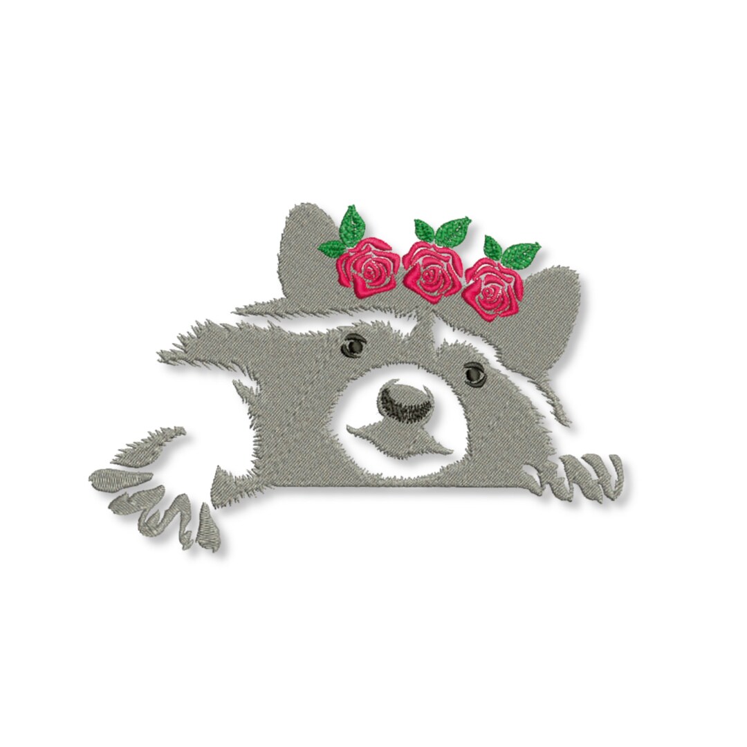 Raccoon Machine Embroidery Design, Raccoon Face Embroidery Design ...