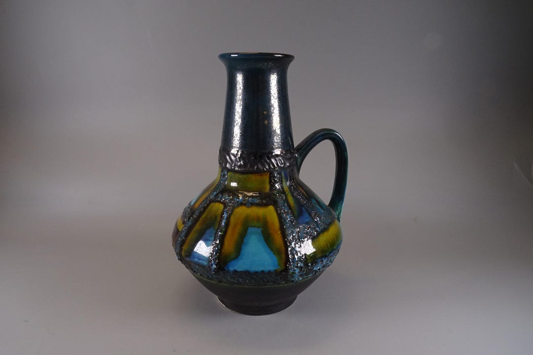 Vintage Studio Ceramic Vase Ruscha VULCANO Orange Small - Etsy