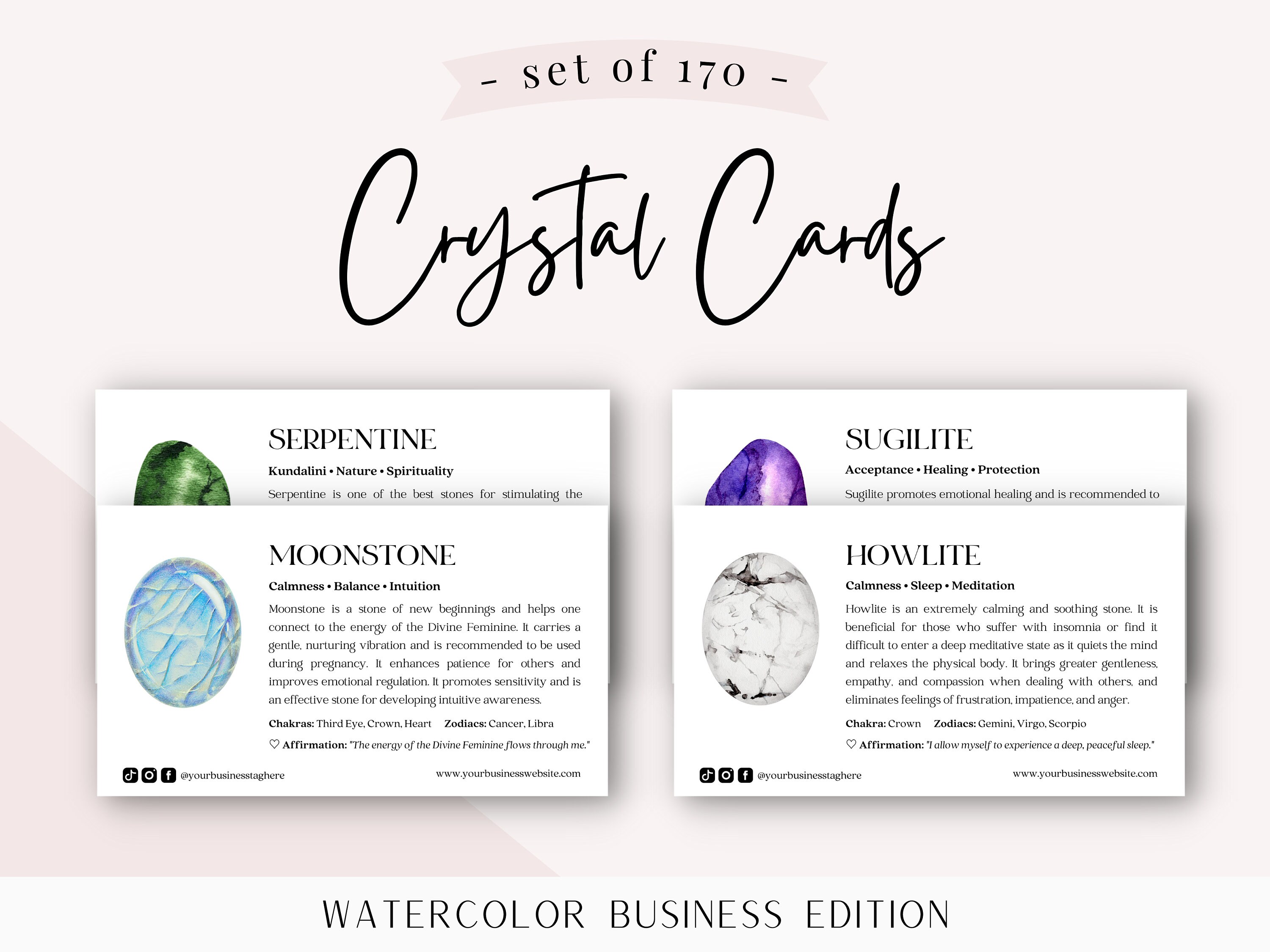 Set of 170 Instant Download Crystal Cards Crystal Printables | Etsy