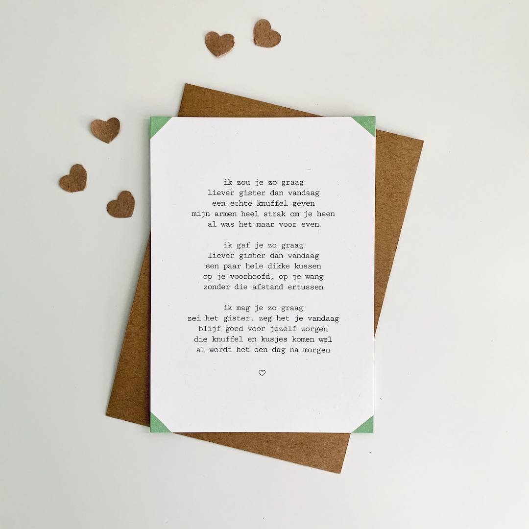Card - Poem 'distance' + Envelope - Etsy